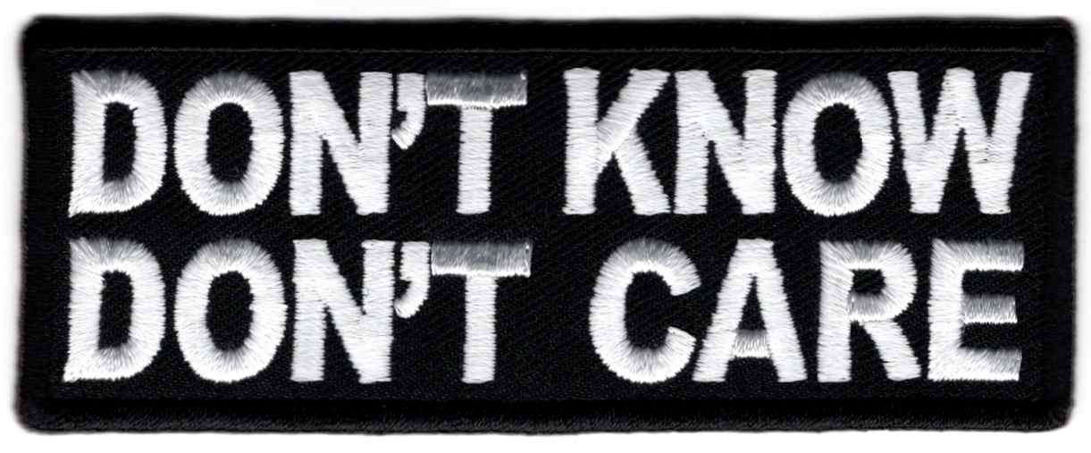 Don't know don't care stoffen opstrijk patch Don't know don't care stoffen opstrijk patch