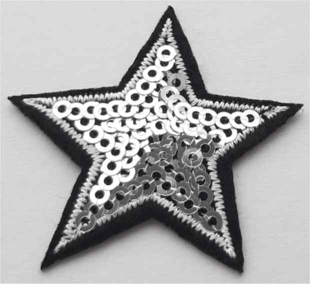 Zilvere Ster stoffen opstrijk patch